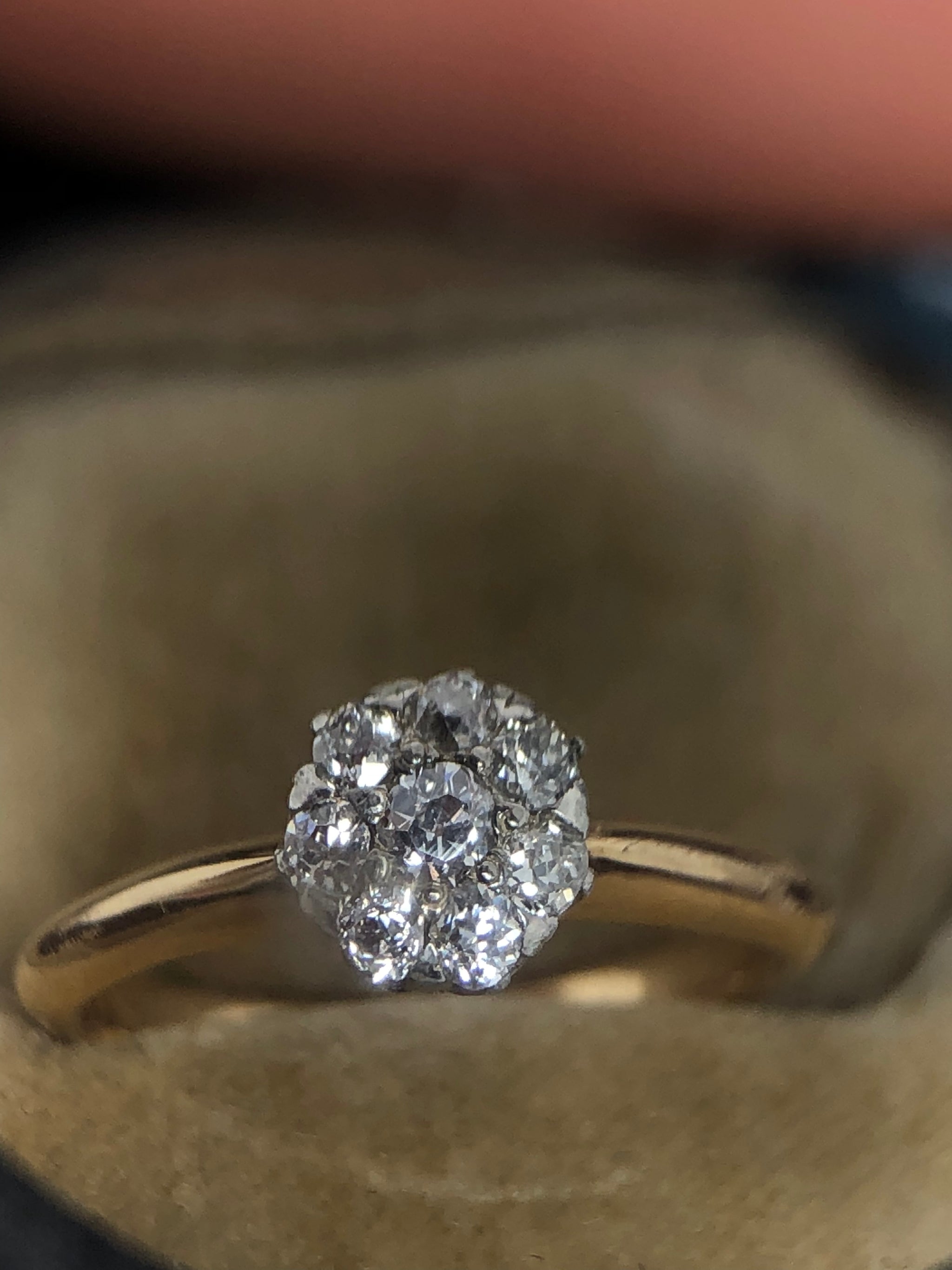 Old Cut Diamond Cluster Ring – Ishy Antiques