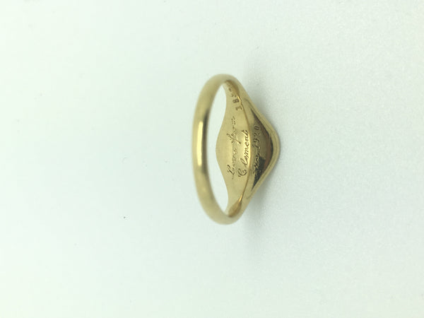 Antique 18ct gold Signet Ring with Inscription – Ishy Antiques