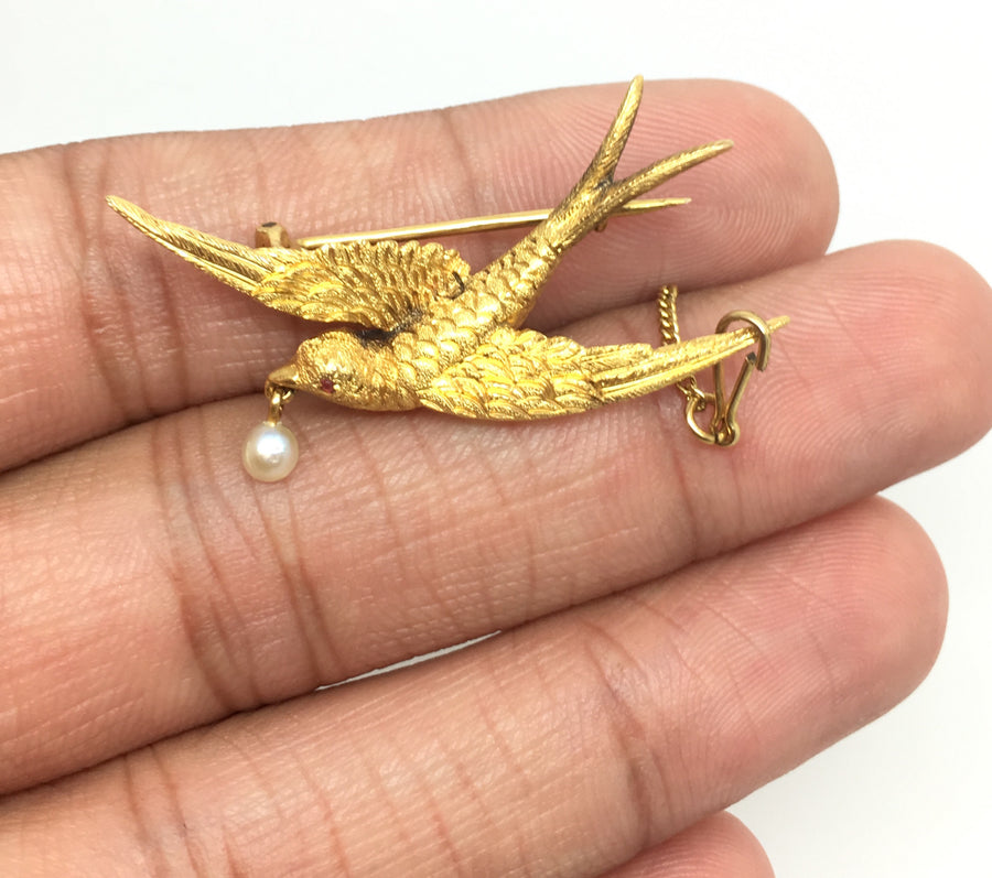 18ct Gold Victorian Bird Brooch – Ishy Antiques