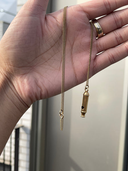 Vintage 9ct Gold Whistle and Chain – Ishy Antiques